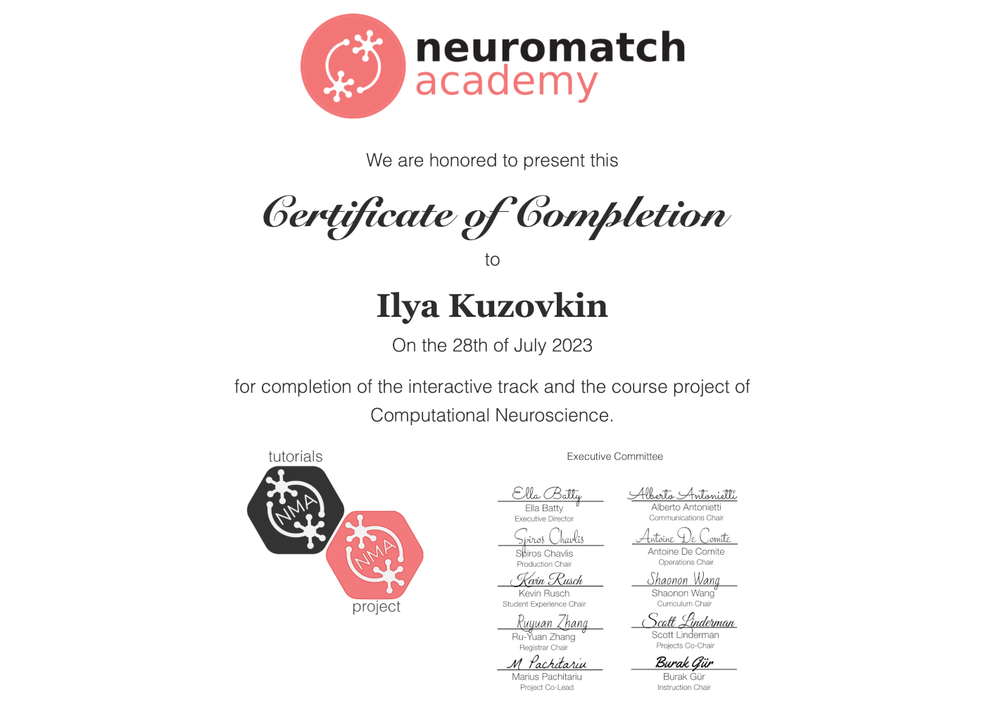 Certifications – NEUROTECH LAB